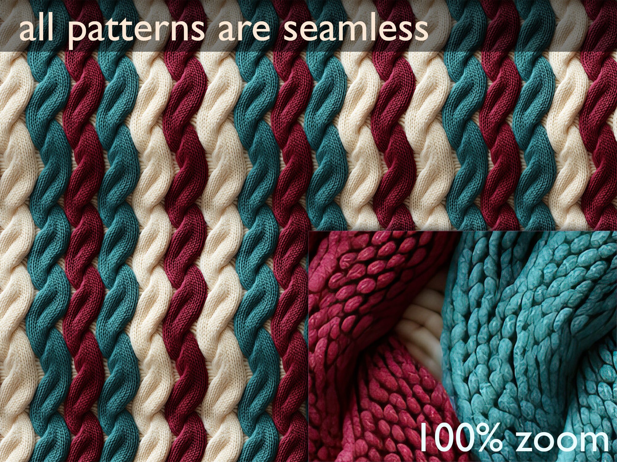20 Seamless Knitted Wool Texture Backgrounds, Knit Digital Paper Pack ...
