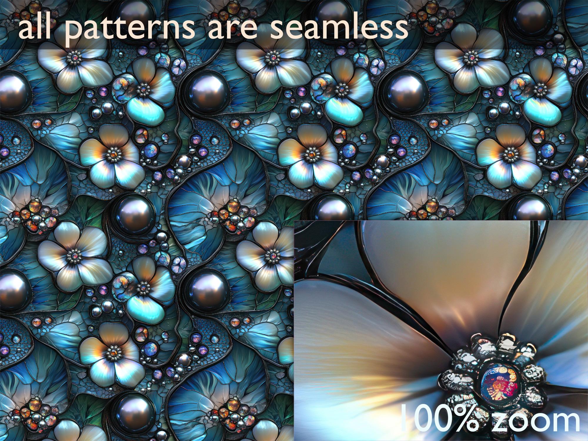 Stained Glass Floral Patterns: Fantasy Pearl Art (digital Download) - Etsy
