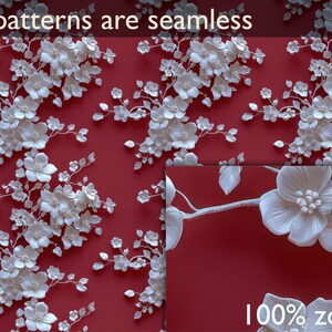3D Textile Flower Patterns: Seamless Floral Paper Pack (digital ...