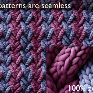 20 Seamless Knitted Wool Texture Backgrounds, Knit Digital Paper Pack ...