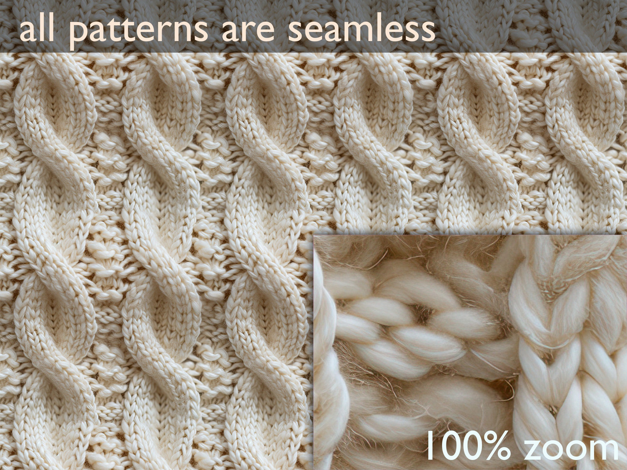 Seamless Sweater Textures Digital Papers Set of 30 Cozy Knitted ...
