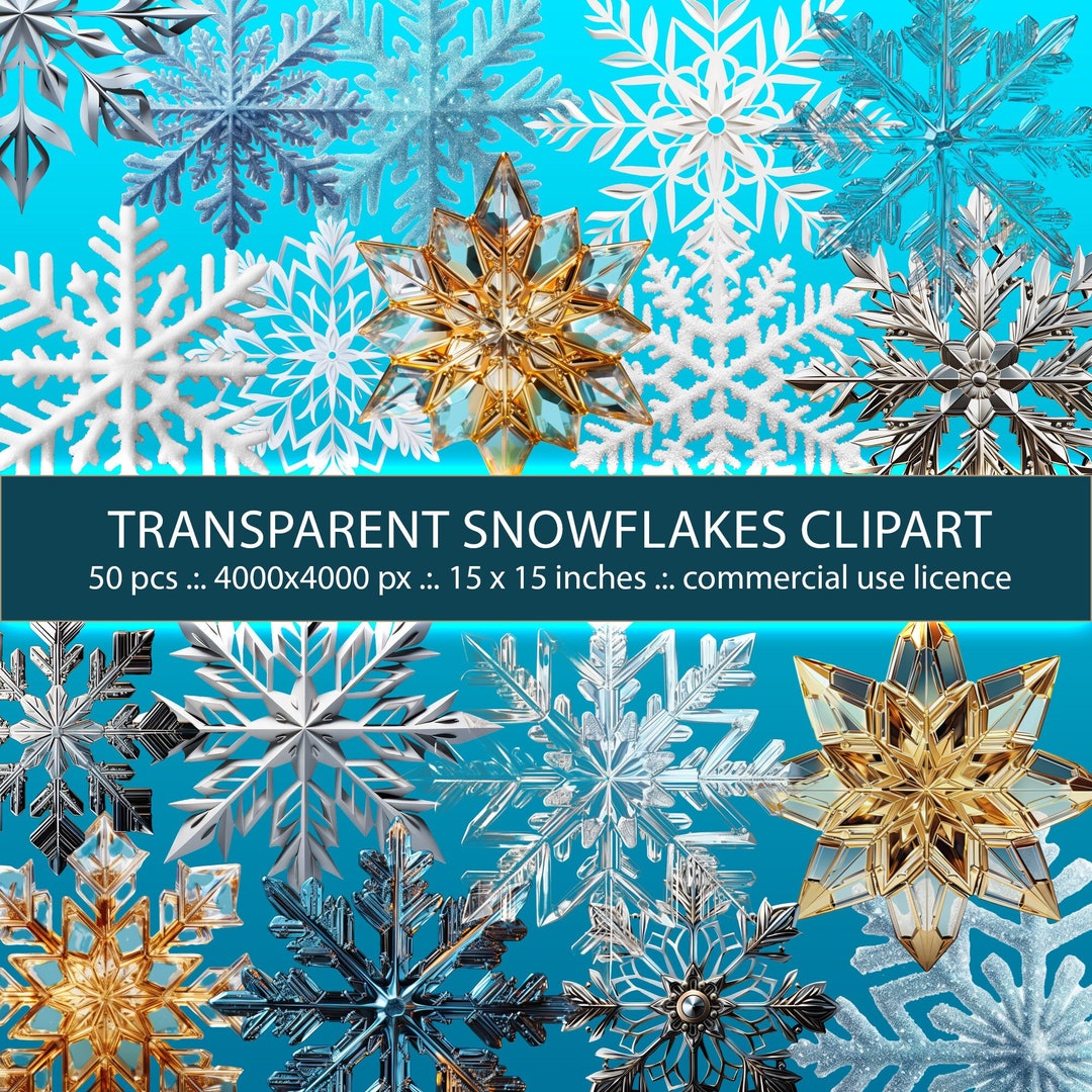 50 High-resolution Snowflake Clipart PNG Files - Winter Wonderland ...