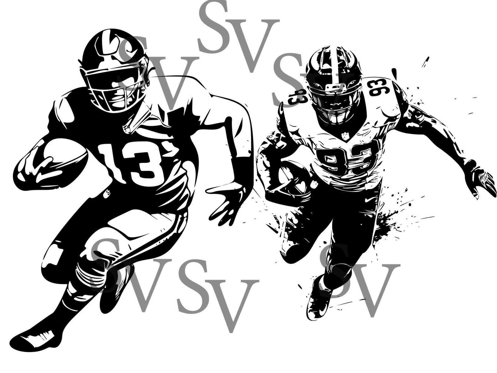 Football Player Clipart Set – Sports Design (PNG, SVG, PDF) - Etsy