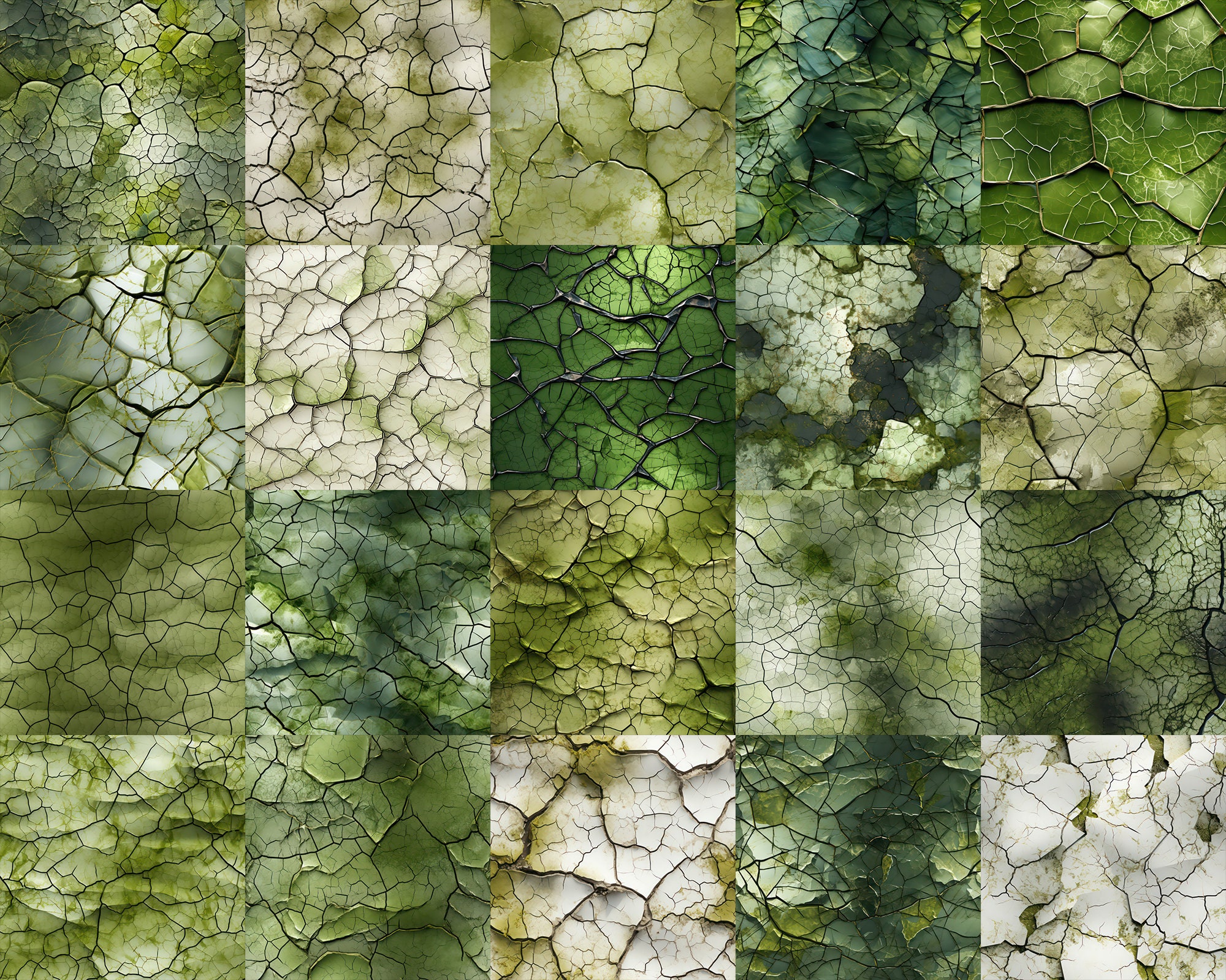 20 Seamless Organic Texture Background, Cracked Botanical Design ...