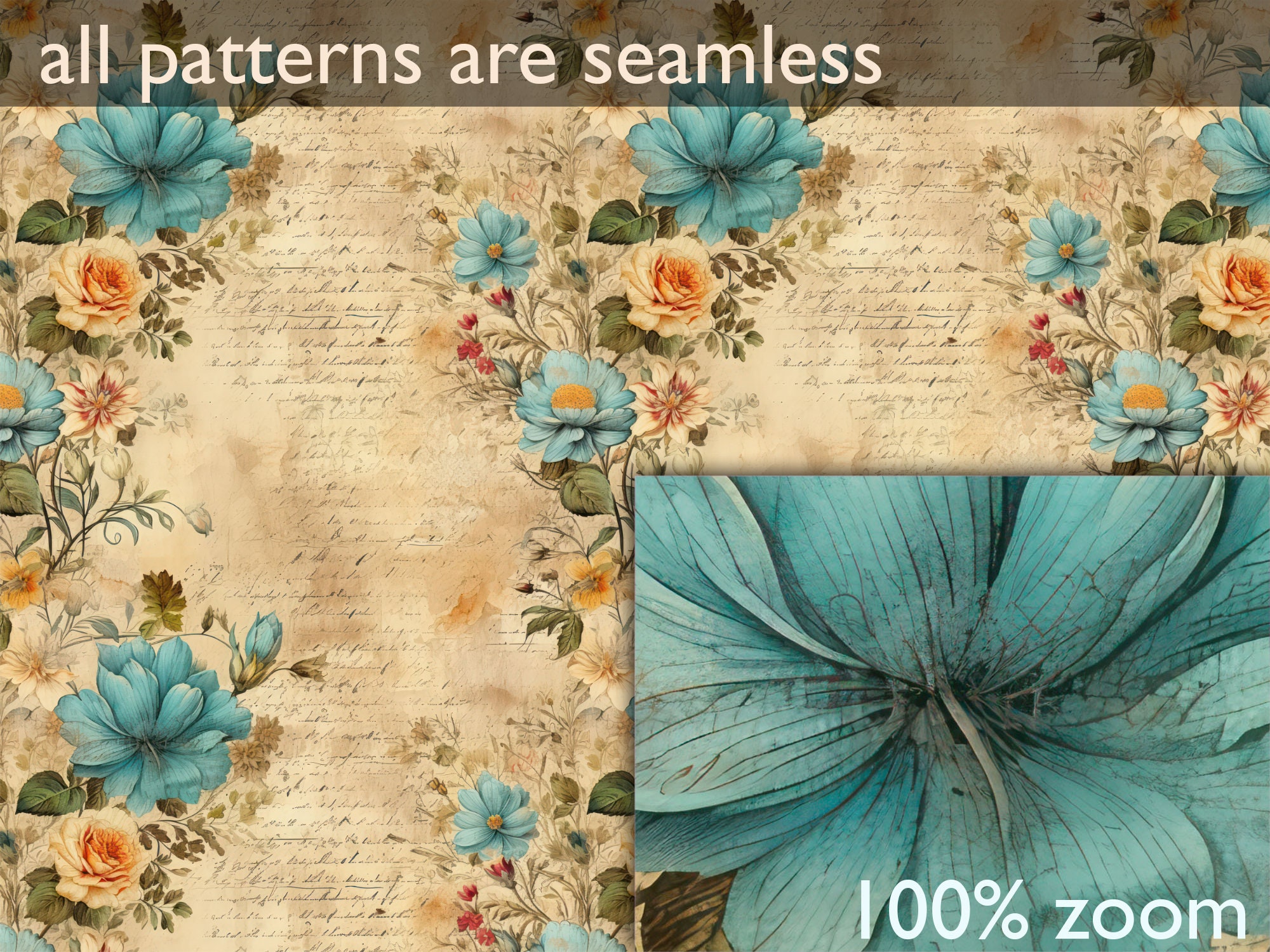 20 Seamless Vintage Decorative Paper Backgrounds, Seamless Pattern ...