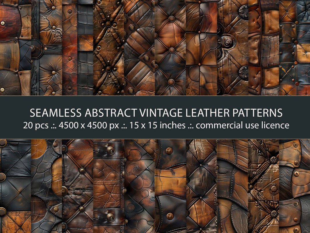 30 Seamless Vintage Leather Backgrounds, Vintage Decorative Texture ...