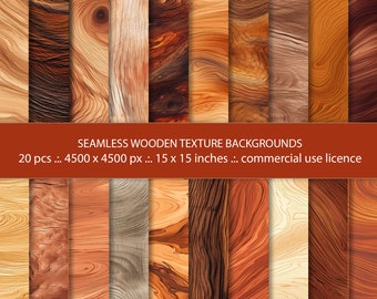 Seamless Wood Grain/planks Textures Digital Paper, Rustic Wood Digital ...