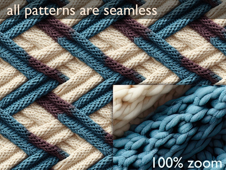20 Seamless Knitted Wool Texture Backgrounds,crochet and Knit Pattern ...