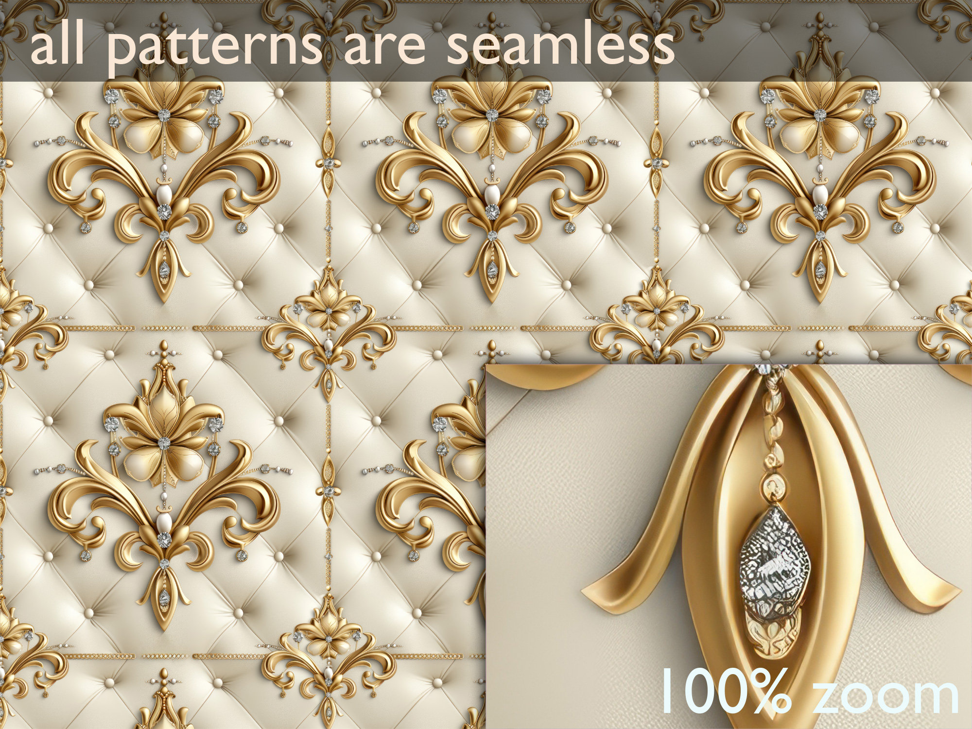 Royal Upholstery Leather Textures: Seamless Elegant Patterns (digital ...