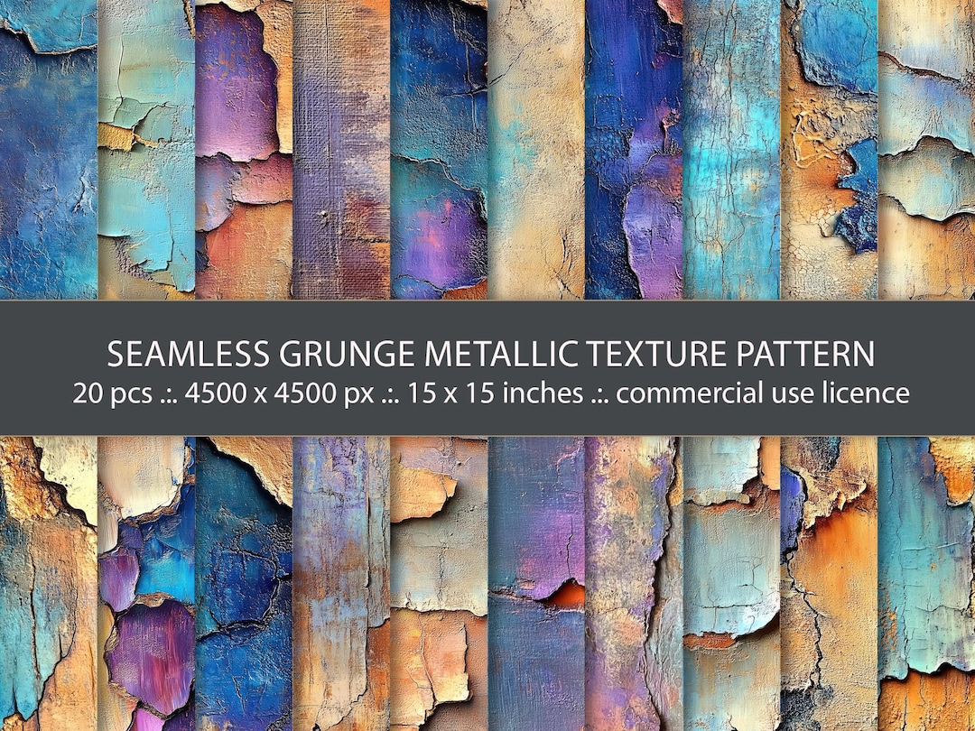 Grunge Metallic Texture Backgrounds: Gold Paint Peel, Seamless (digital ...