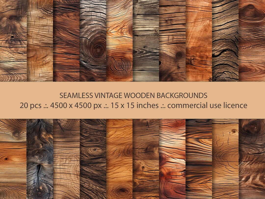 20 Seamless Vintage Wood Backgrounds, Wood Texture, Seamless Pattern ...