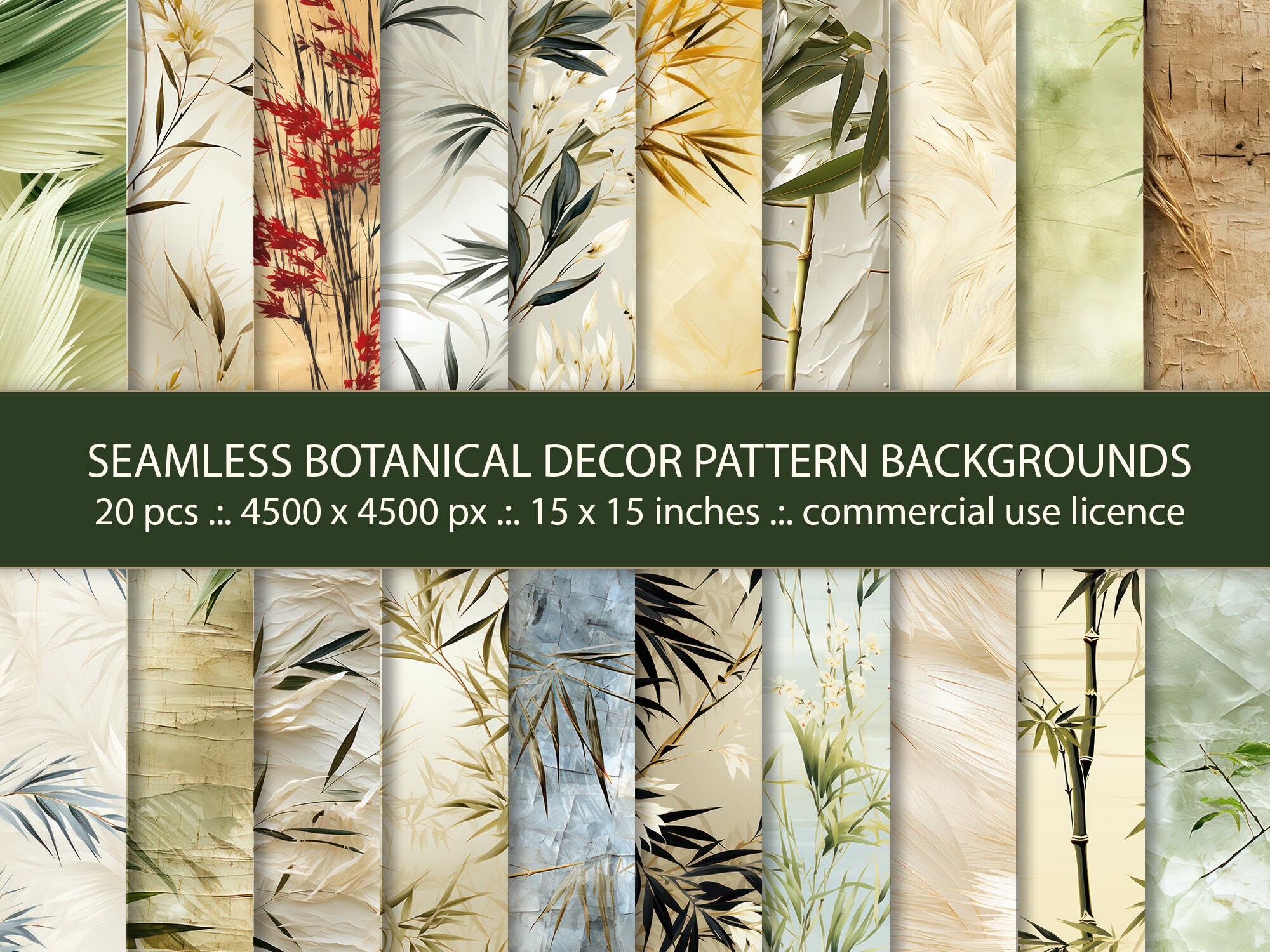 20 Seamless Botanical Decorative Backgrounds Floral Paper Designs for ...