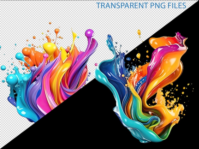 Transparent PNG Watercolor Rainbow Liquid Splash Clipart, Colorful ...