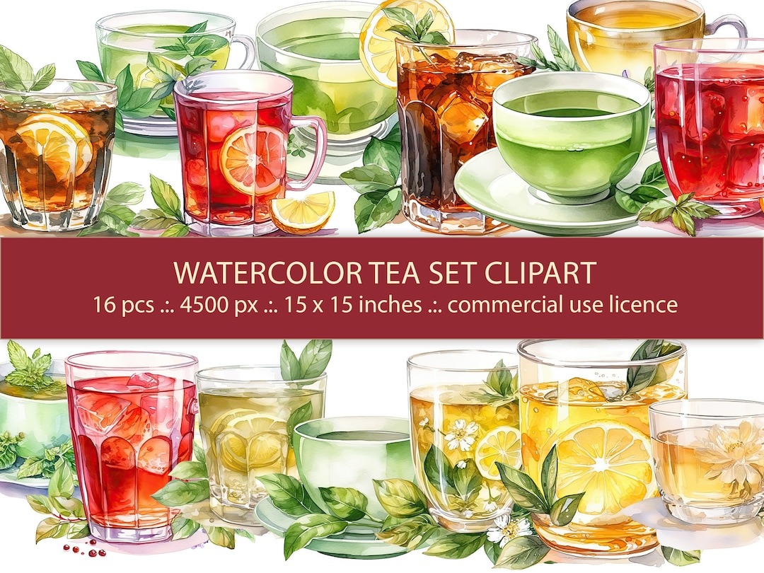 Watercolor Tea Cups Clipart Bundle - 16 Magical Enchanting ...