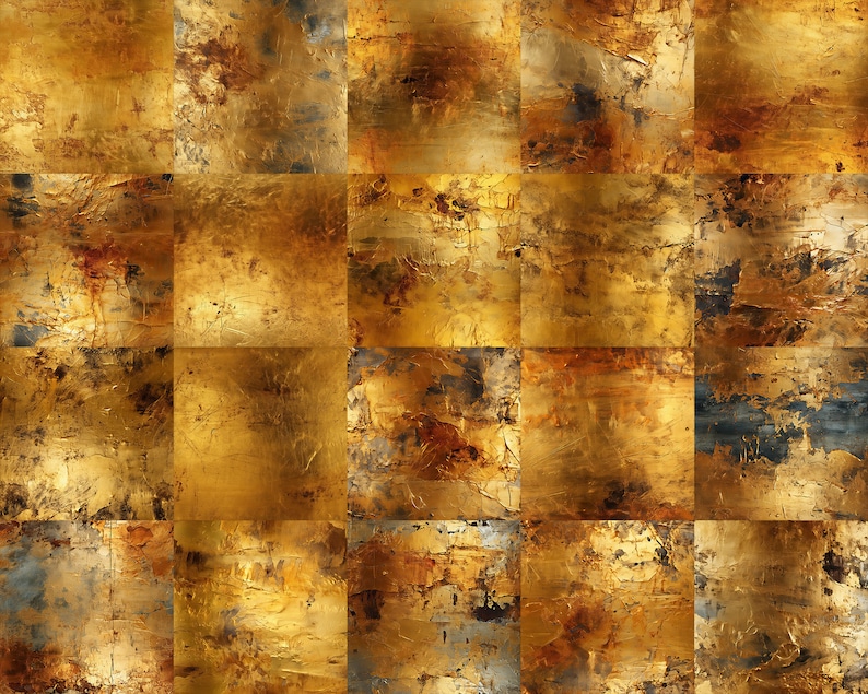 20 Seamless Vintage Gold Metallic Texture Backgrounds, Golden Paint Old ...