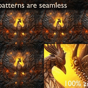 Seamless Embossed Leather Phoenix Backgrounds, 20 Jpgs, Brown Leather ...