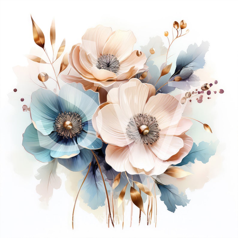 Watercolor Pastel Flowers Background, Decorative Floral Painting ...