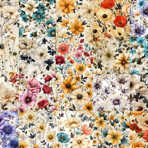 20 Seamless Spring Wild Flowers Backgrounds, Floral Backgrounds ...