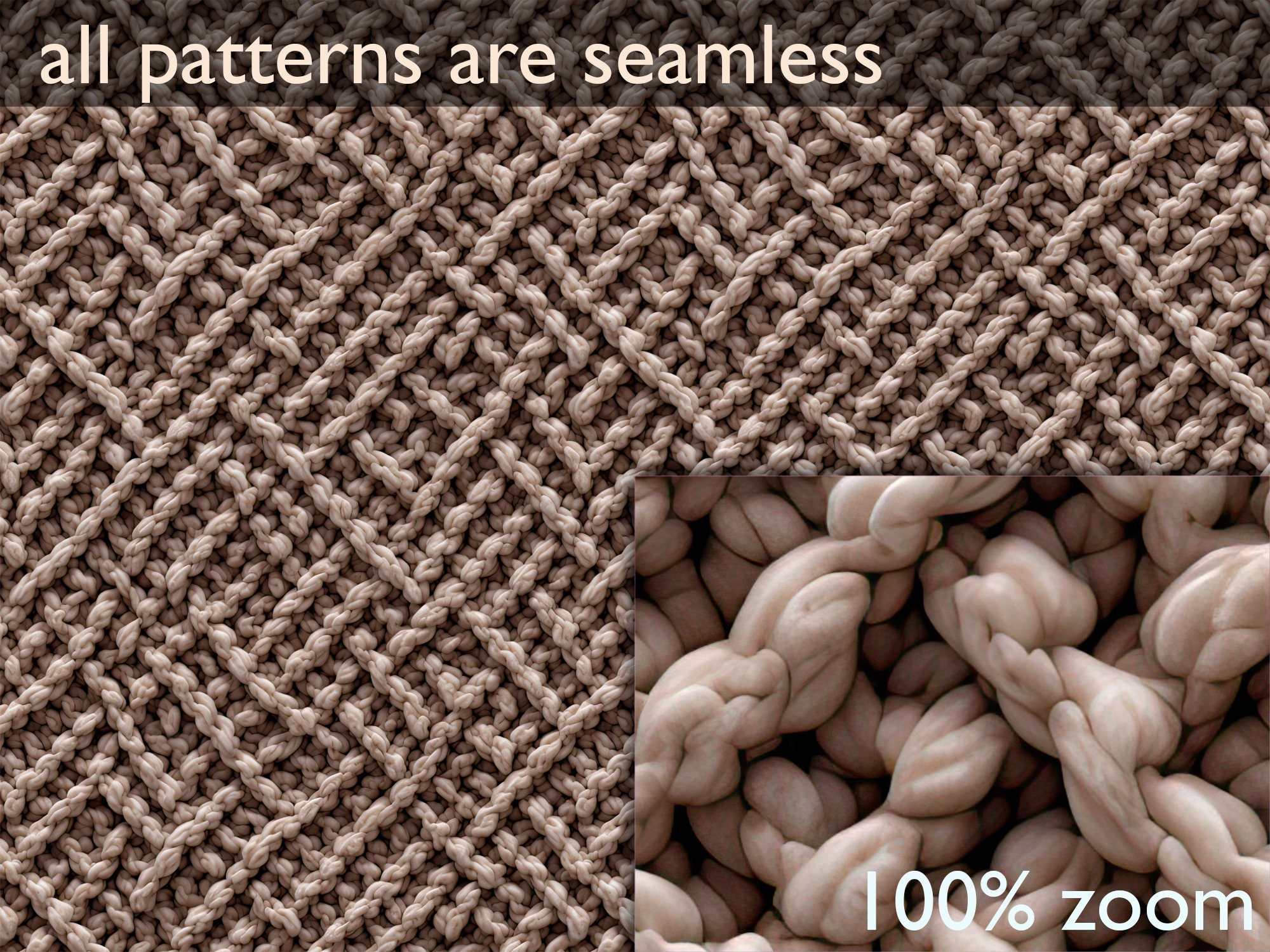 20 Seamless Knitted Wool Texture Backgrounds, Crochet Wool Pattern ...