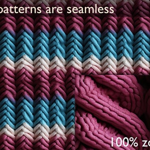 20 Seamless Knitted Wool Texture Backgrounds, Knit Digital Paper Pack ...