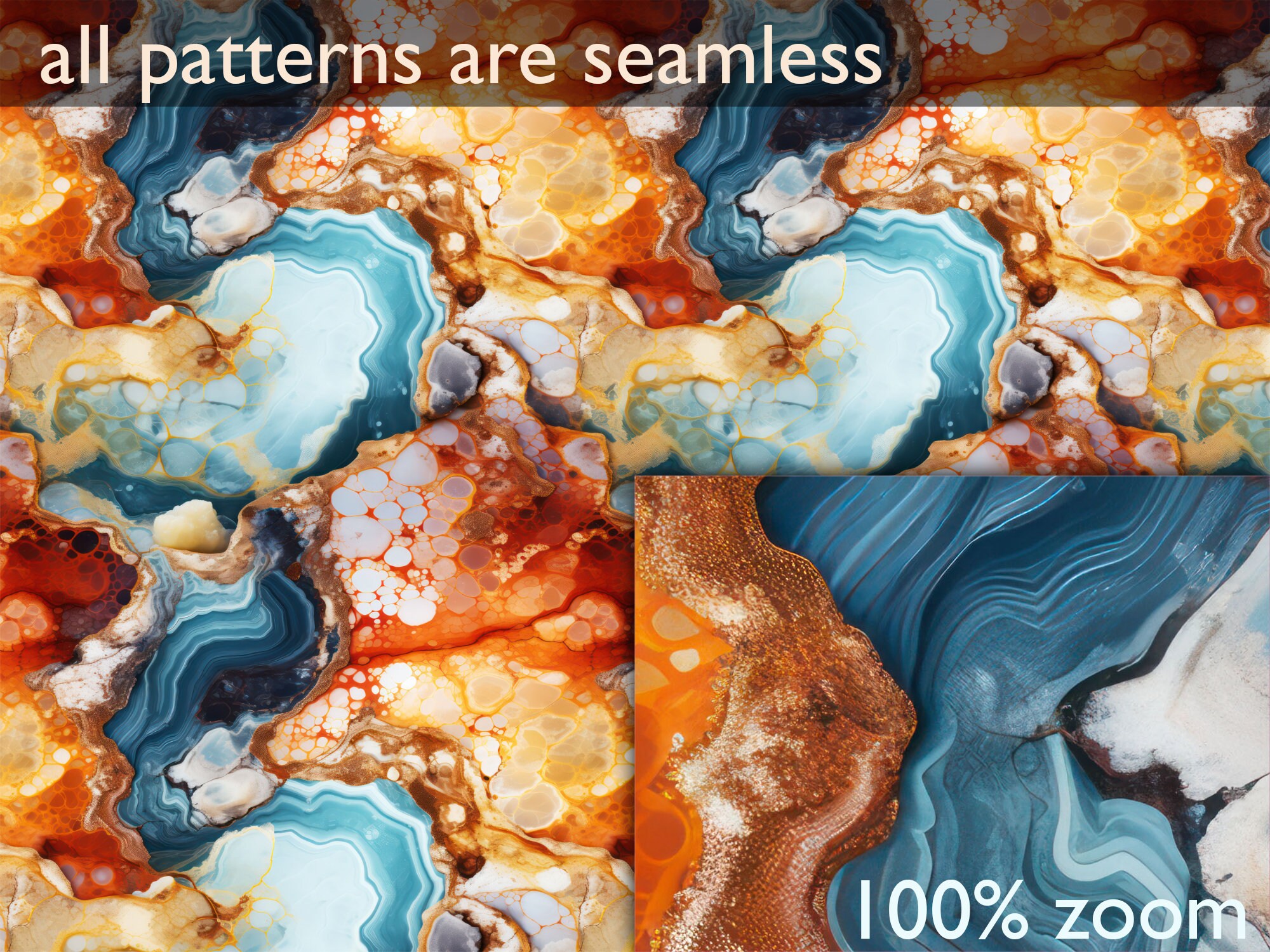 20 Seamless Geothermal Mineral Pattern Backgrounds, Geode Structure ...