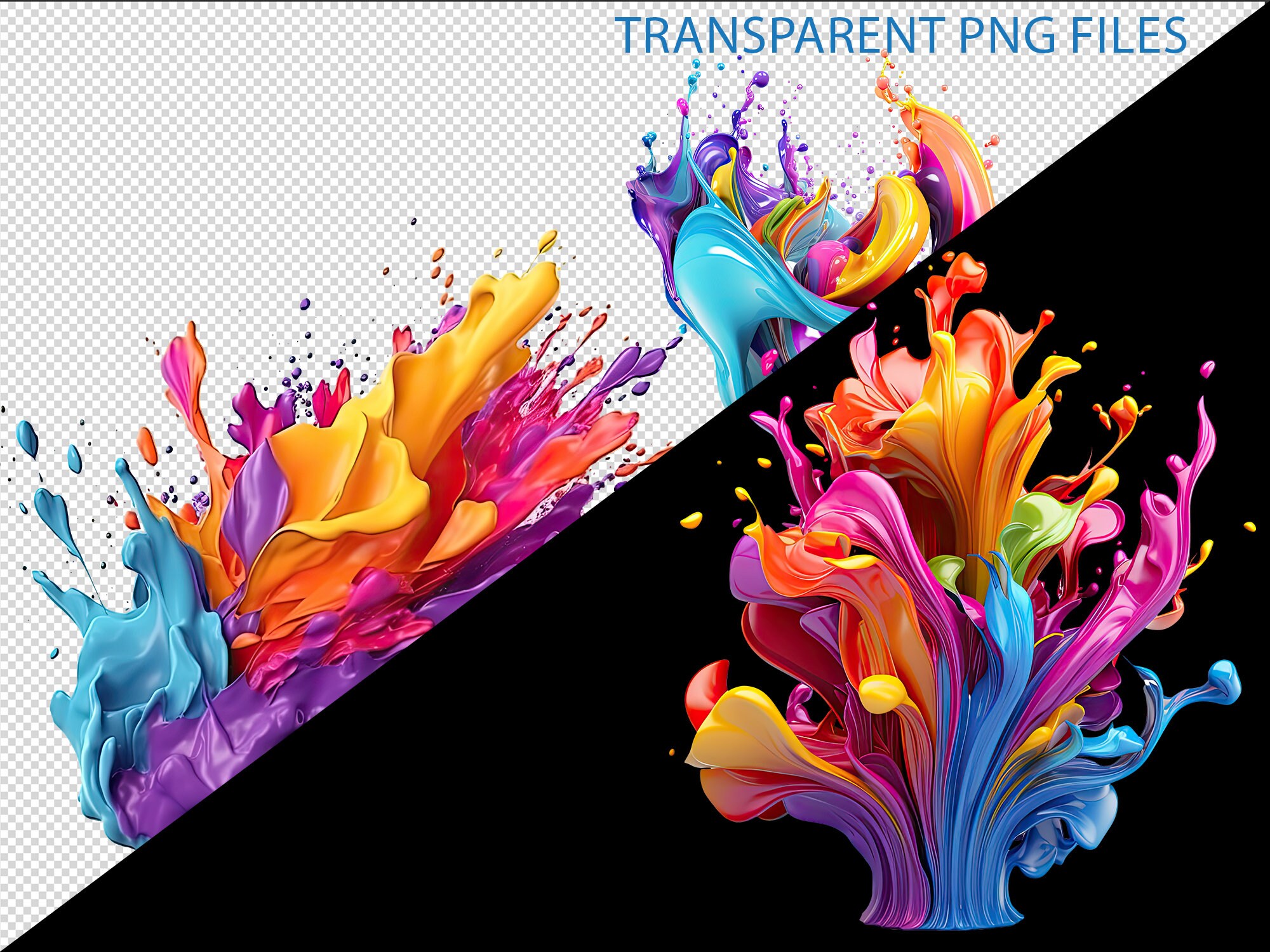 Transparent PNG Watercolor Rainbow Liquid Splash Clipart, Colorful ...