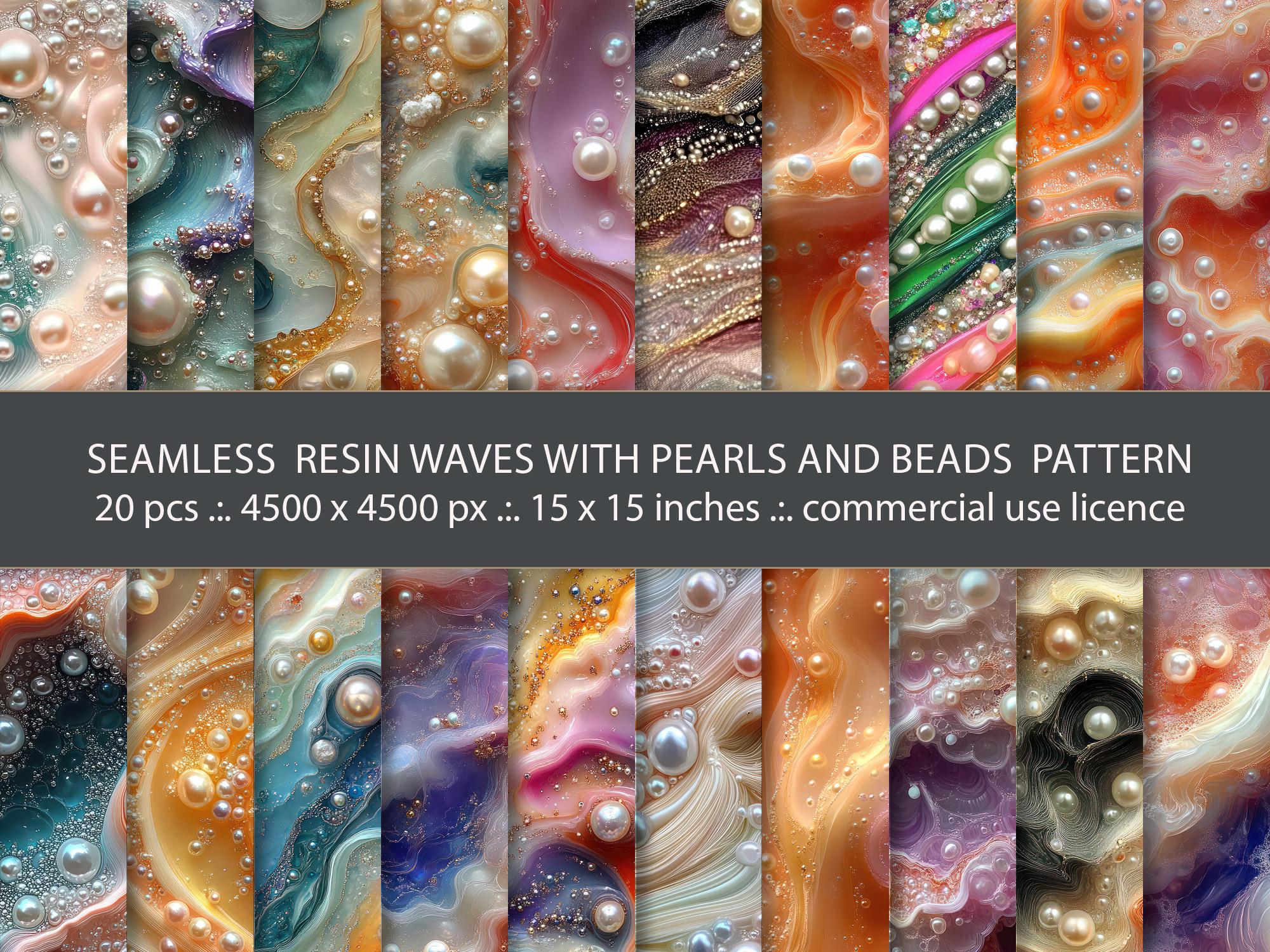 Resin Waves Pattern: Seamless Abstract Pearl Backgrounds (digital ...
