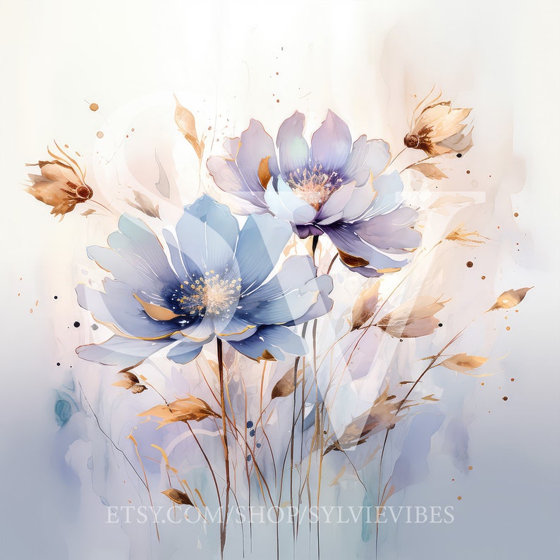 Watercolor Pastel Flowers Background, Decorative Floral Painting ...