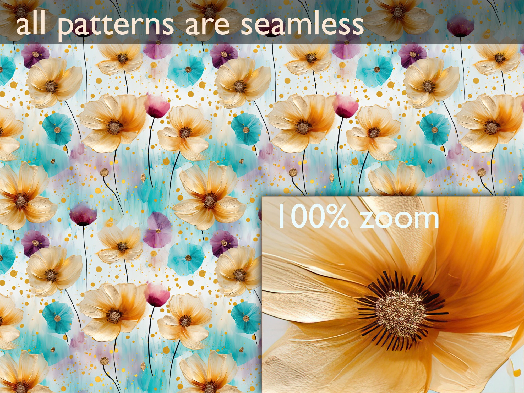 Seamless Watercolor Flowers Pattern Background, Spring Decorative ...