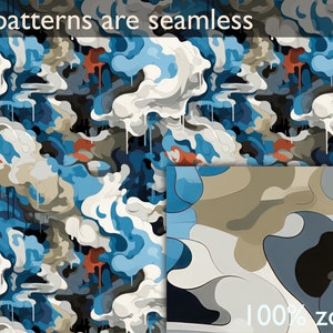 20 Seamless Abstract Camouflage Digital Paper,different Designs,army ...