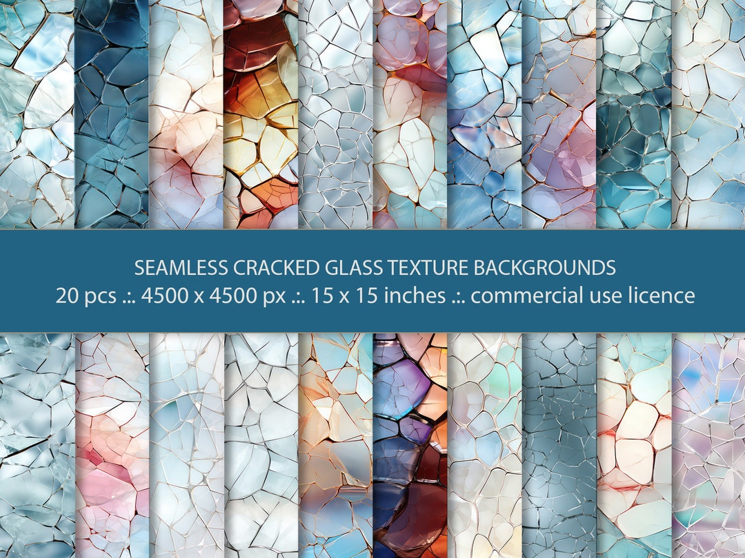 20 Seamless Cracked Glass Texture Backgrounds, Seamless Pattern ...