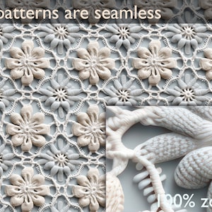 20 Seamless Crochet Decorative Backgrounds,vintage Crochet Texture ...