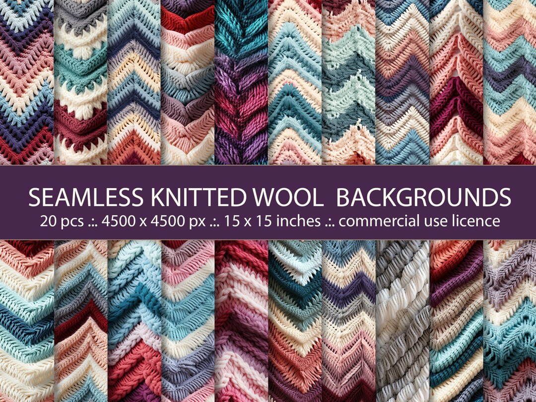 20 Seamless Knitted Wool Backgrounds, Texture Backgrounds, Knit Digital ...