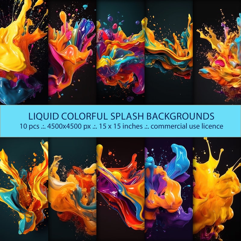 3d Splash Backgrounds - Etsy