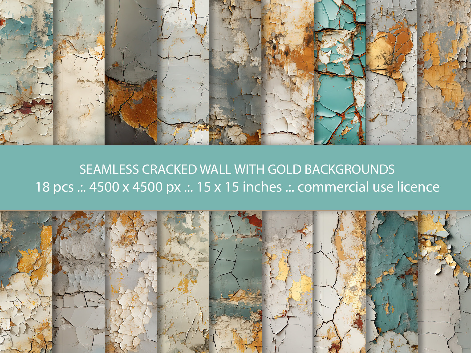 18 Seamless Cracked Wall With Gold Background, Seamless Pattern, Paint ...