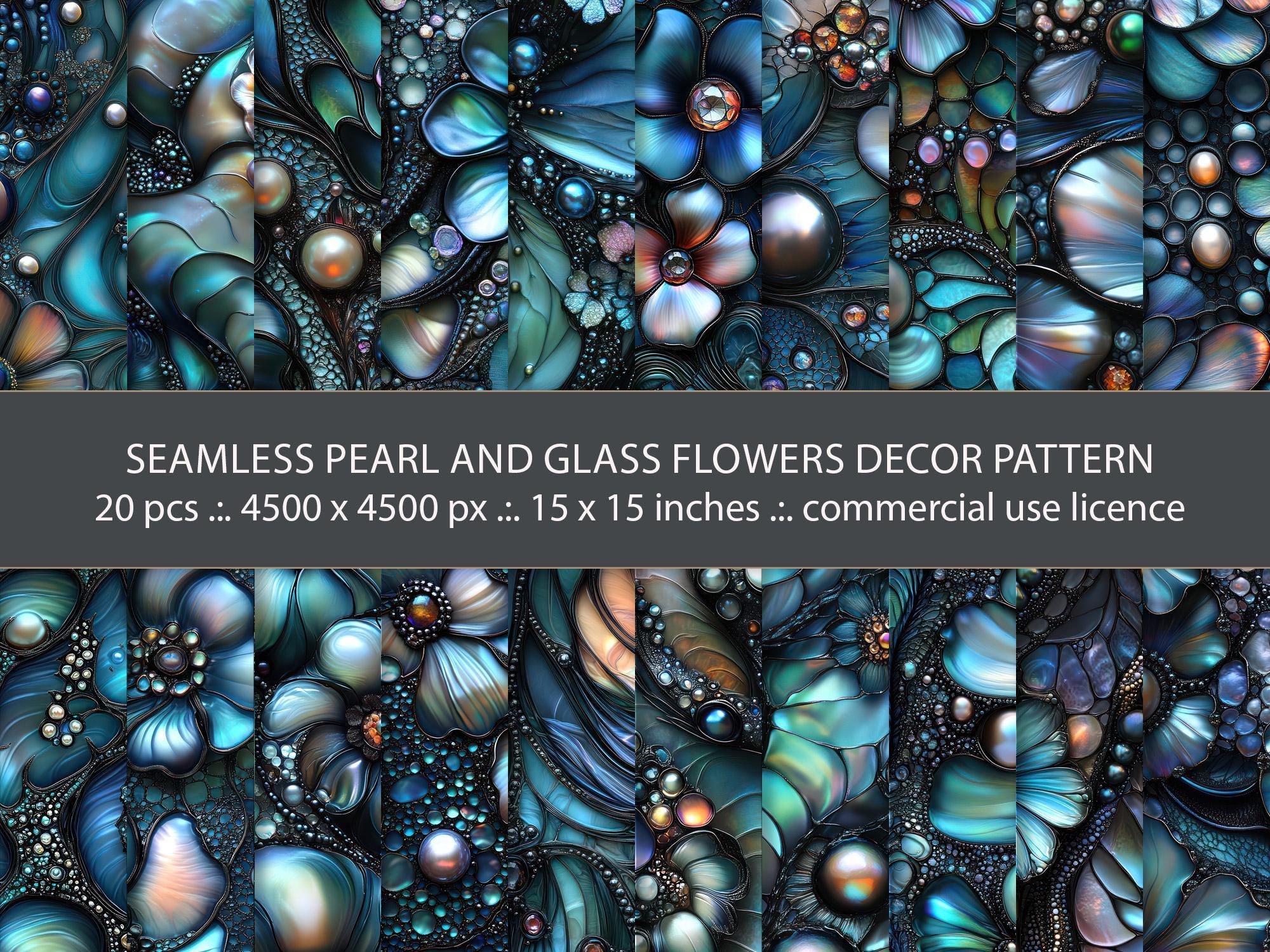 Stained Glass Floral Patterns: Fantasy Pearl Art (digital Download) - Etsy