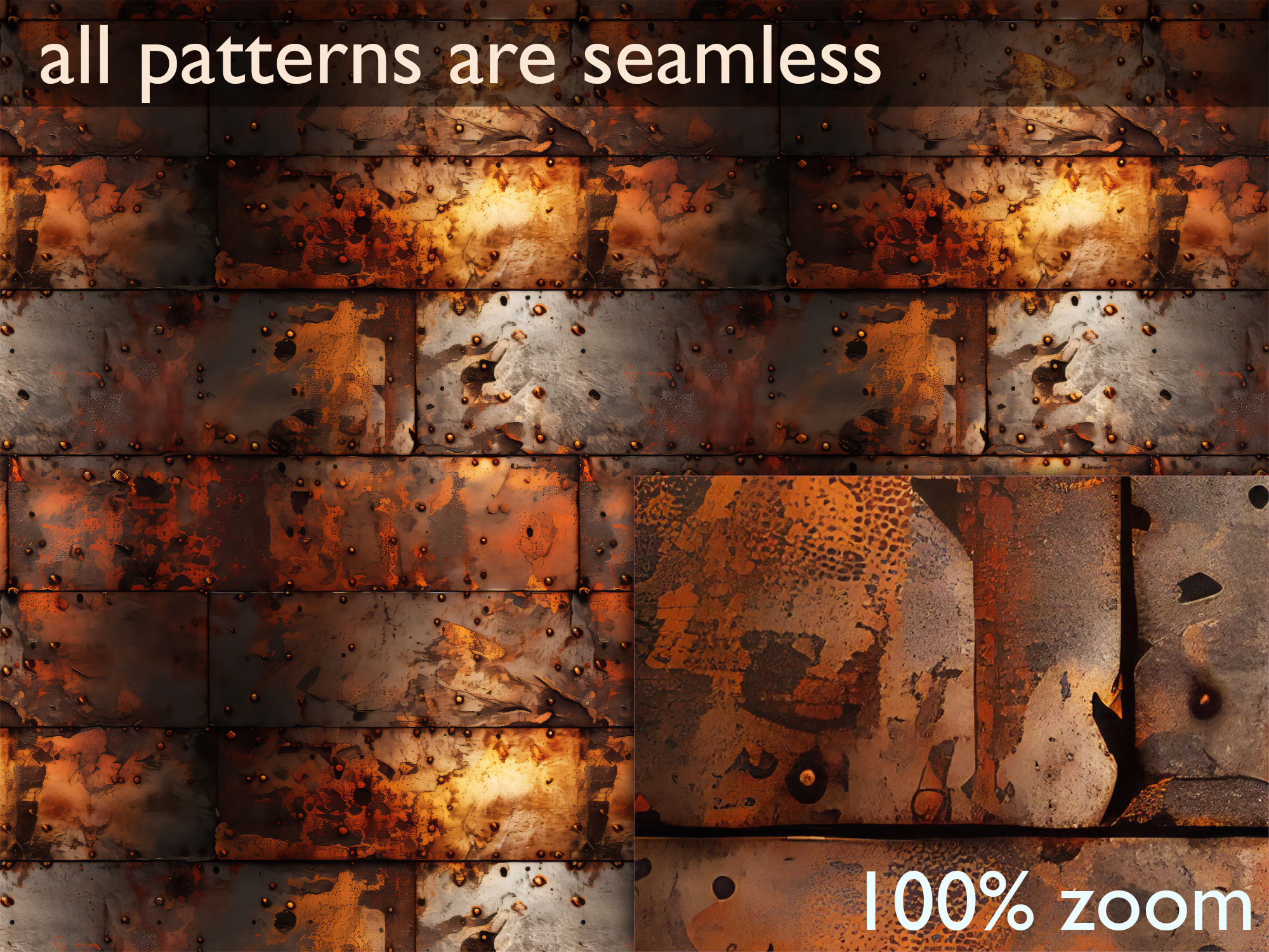 20 Seamless Grunge Metal and Gold Texture Backgrounds, Seamless Pattern ...