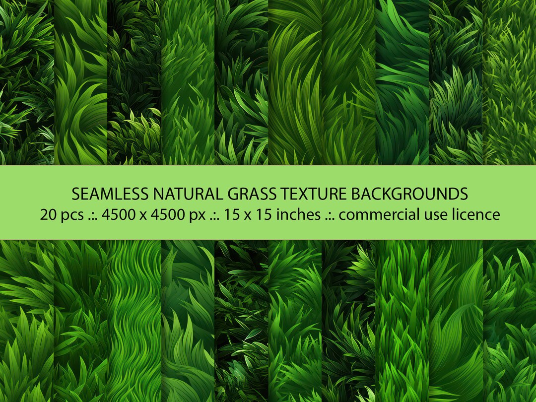 20 Seamless Natural Grass Texture Backgrounds, Botanical Design ...