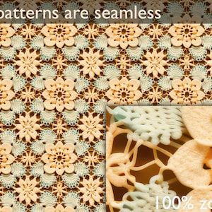 30 Seamless Vintage Crochet Texture Backgrounds, Knit Pattern ...