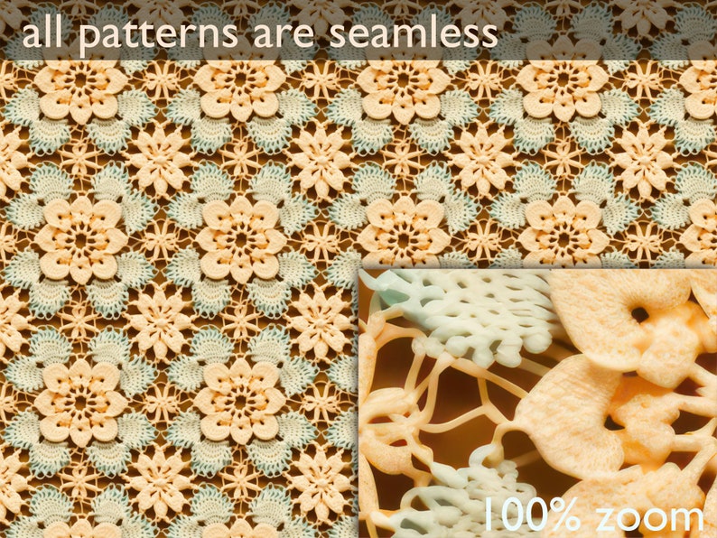 30 Seamless Vintage Crochet Texture Backgrounds, Knit Pattern ...