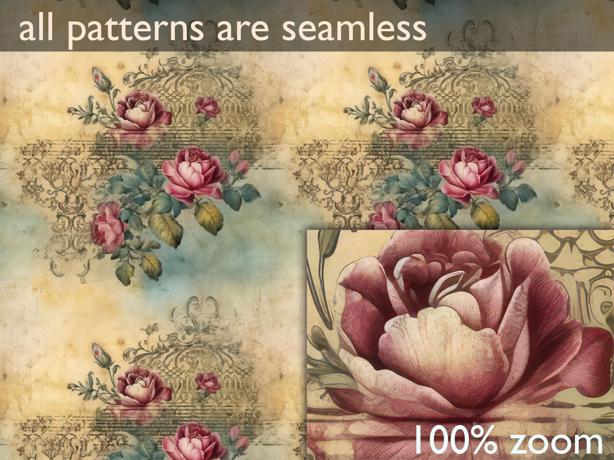 20 Seamless Vintage Decorative Paper Backgrounds, Seamless Pattern ...