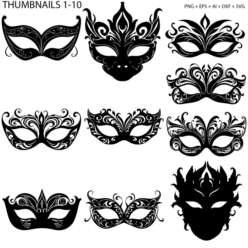 Masquerade Mask SVG Bundle: Venetian Carnival Designs (digital Download ...
