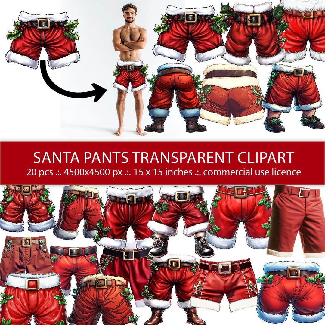 20 Santa Claus Pants PNG Files Perfect for Invitations, Collages, DIY ...