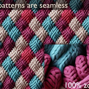 20 Seamless Knitted Wool Texture Backgrounds,crochet and Knit Pattern ...