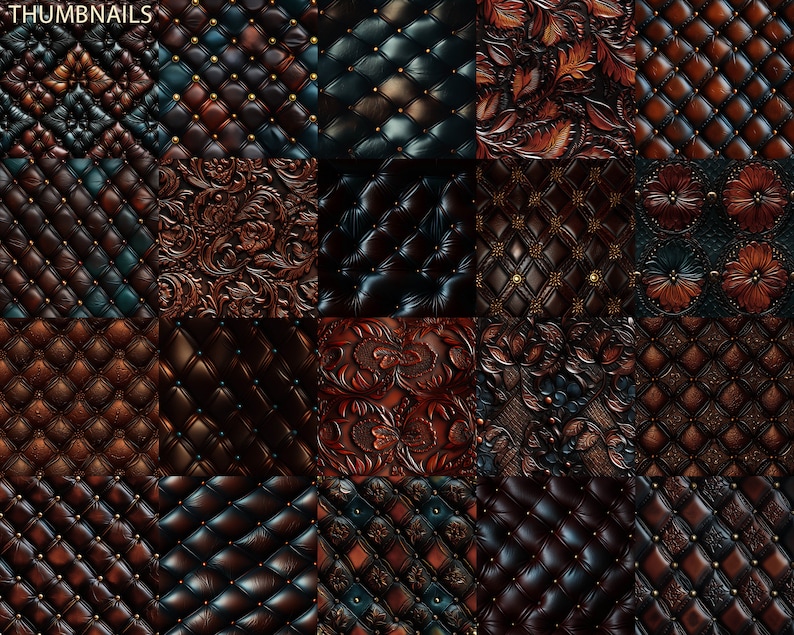 40 Vintage Embossed Leather Textures: Seamless Backgrounds (digital ...