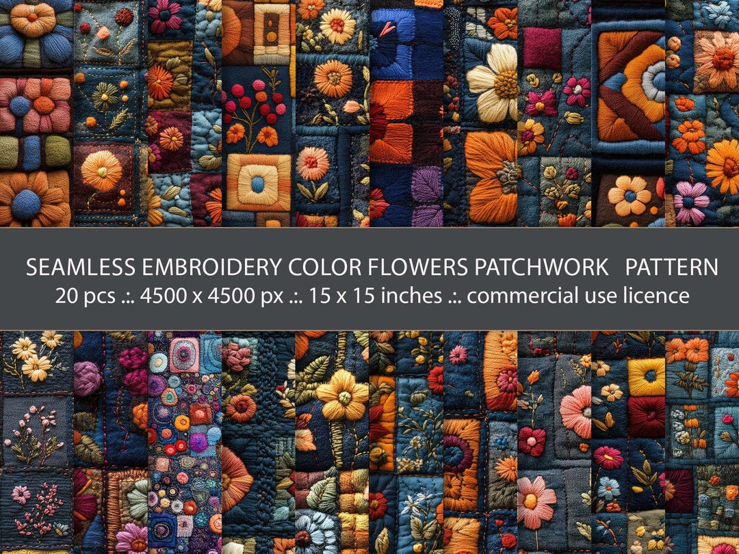 20 Seamless Boho Patchwork Pattern Quilt Linen Fabric Backgrounds ...