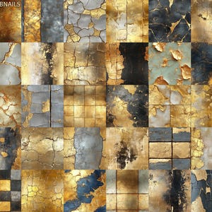 30 Seamless Vintage Gold Patterns, Grunge Textures Golden Backgrounds ...
