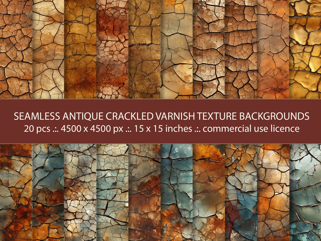 20 Seamless Antique Crackled Varnish Backgrounds, Abstract Texture Digital Paper, Textures for ...