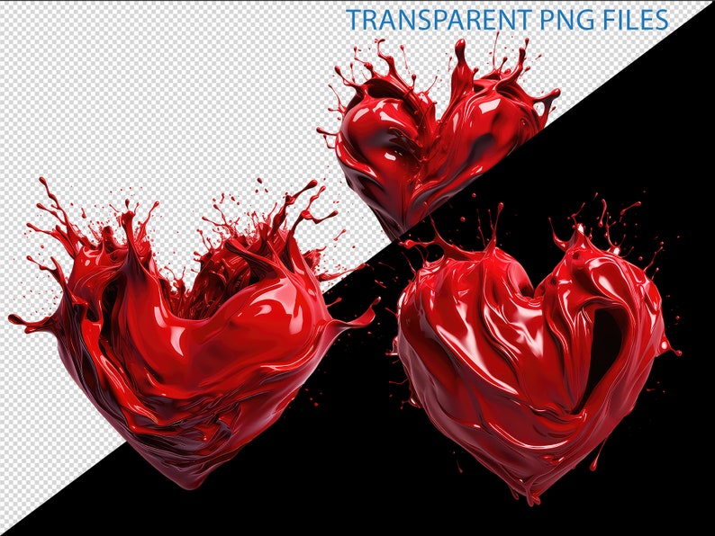 Liquid Splash Hearts Clipart 10 Png Transparent Cliparts, Valentine's ...