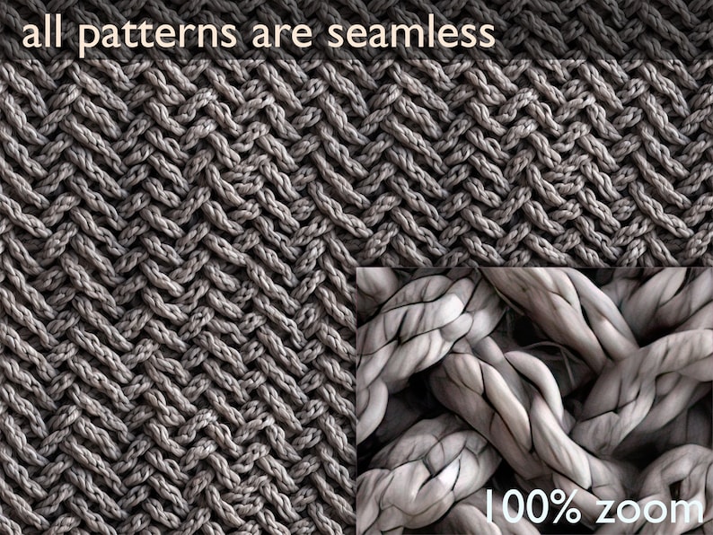 20 Seamless Knitted Wool Texture Backgrounds, Crochet Wool Pattern ...